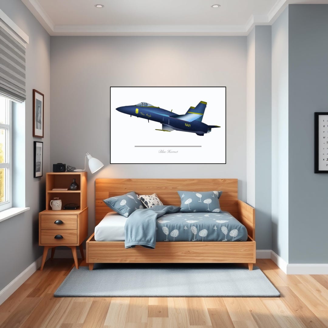 F18 Hornet Digital Art Print for Boys Room - Fighter Jet Airplane ...