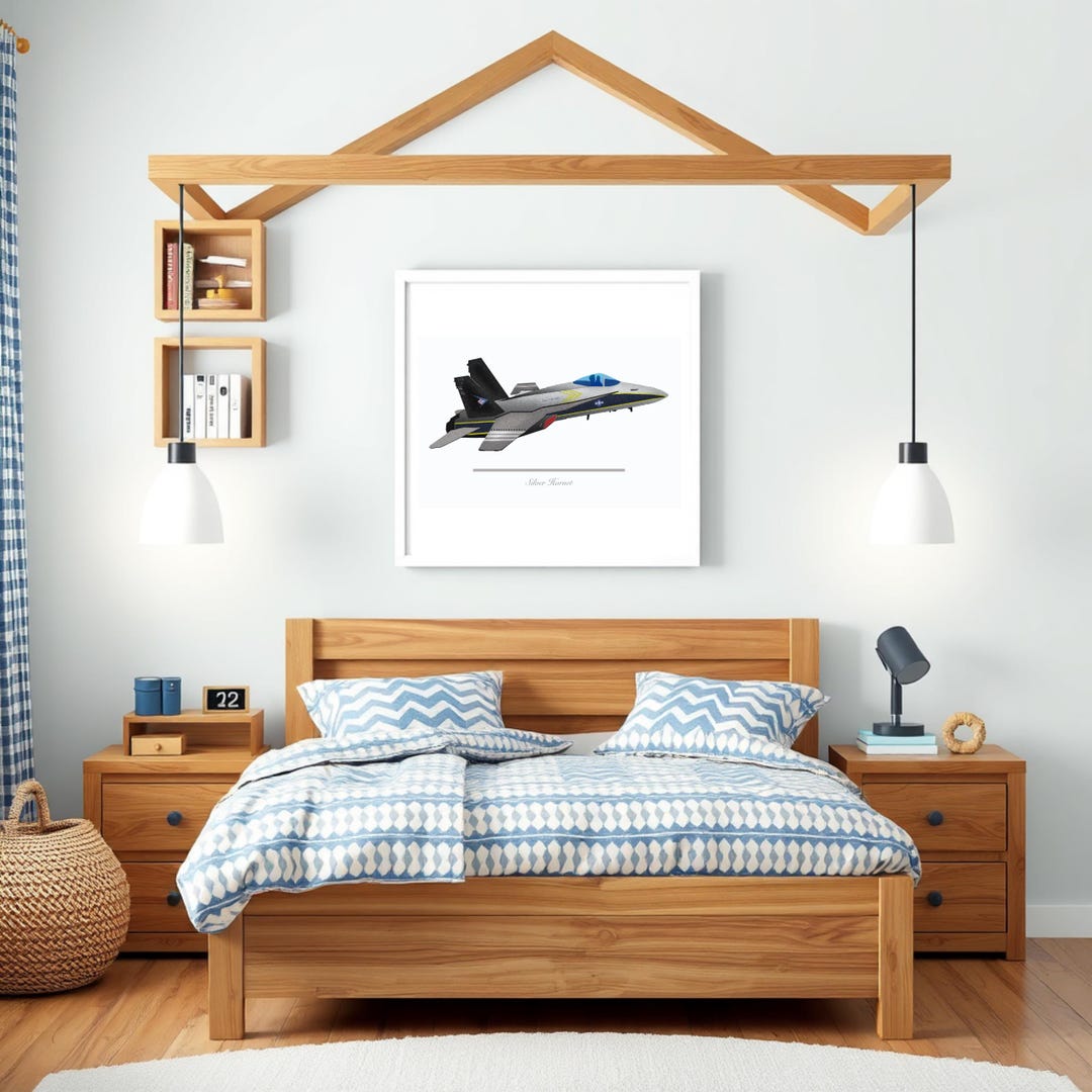 F18 Hornet Digital Art Print for Boys Room - Fighter Jet Airplane ...