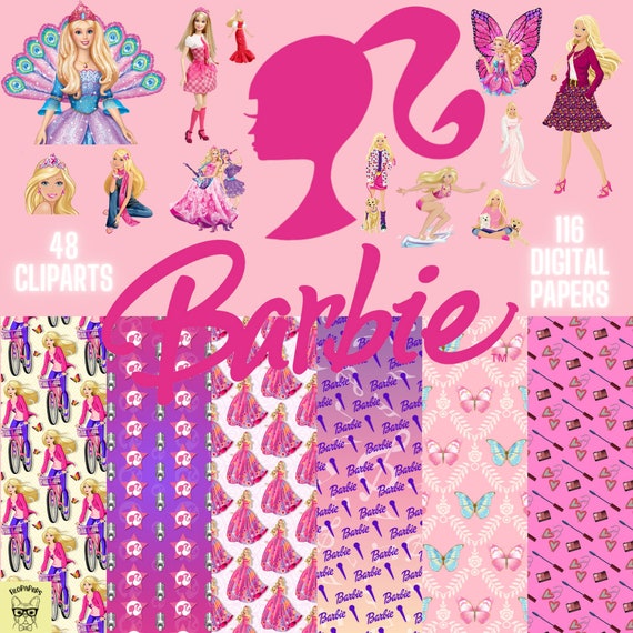 Barbie Digital Papers and Barbie Cliparts BUNDLE PACK - Etsy