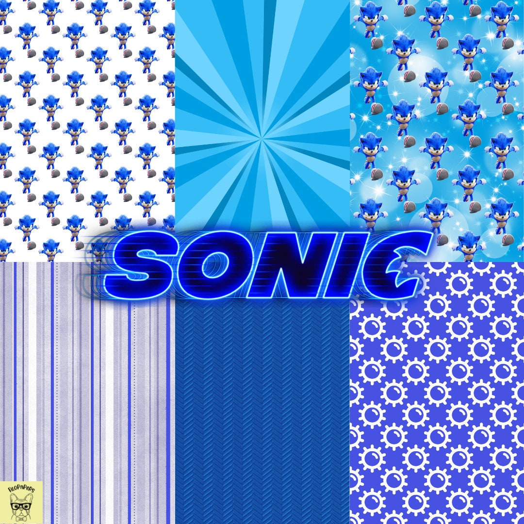 Sonic digital papers and cliparts sonic movie sonic png - Etsy México
