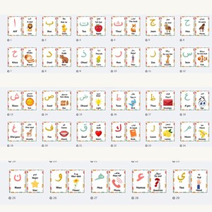 Arabic Alphabet Flash Cards: Islamic Learning for Muslim Kids (digital ...