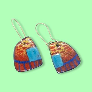 Bright Colored Enamel Earrings Abstract Butterfly Wing - Etsy