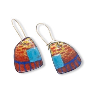 Bright Colored Enamel Earrings Abstract Butterfly Wing - Etsy