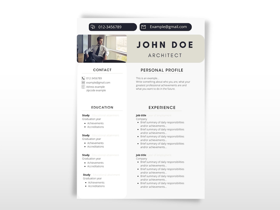 Architect CV Template - Etsy