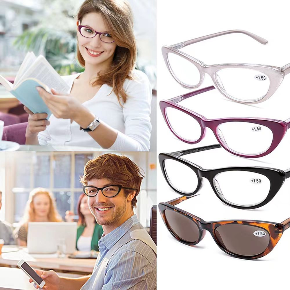 4 Stylish Designer Reading Glasses Women Blue Light Blocking, Cat Eye ...