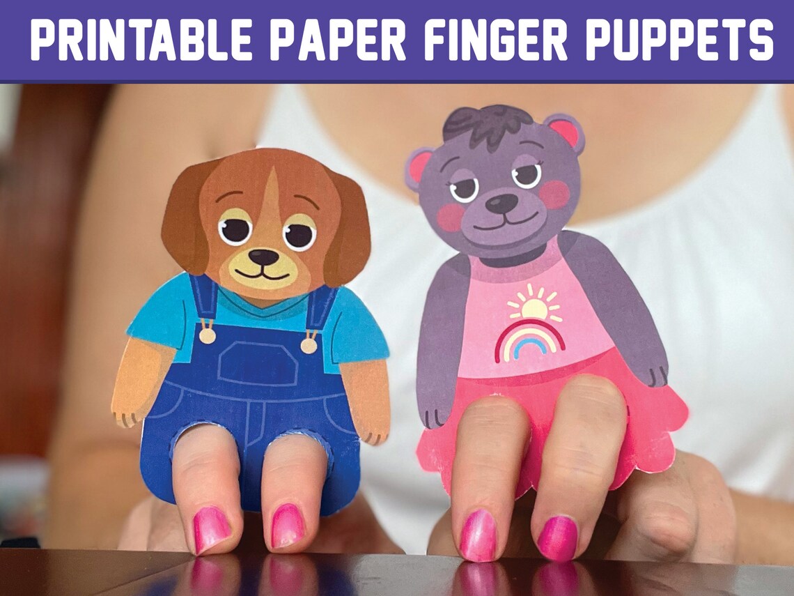 Printable Finger Puppets | Two-finger Paper Animals for Children ...