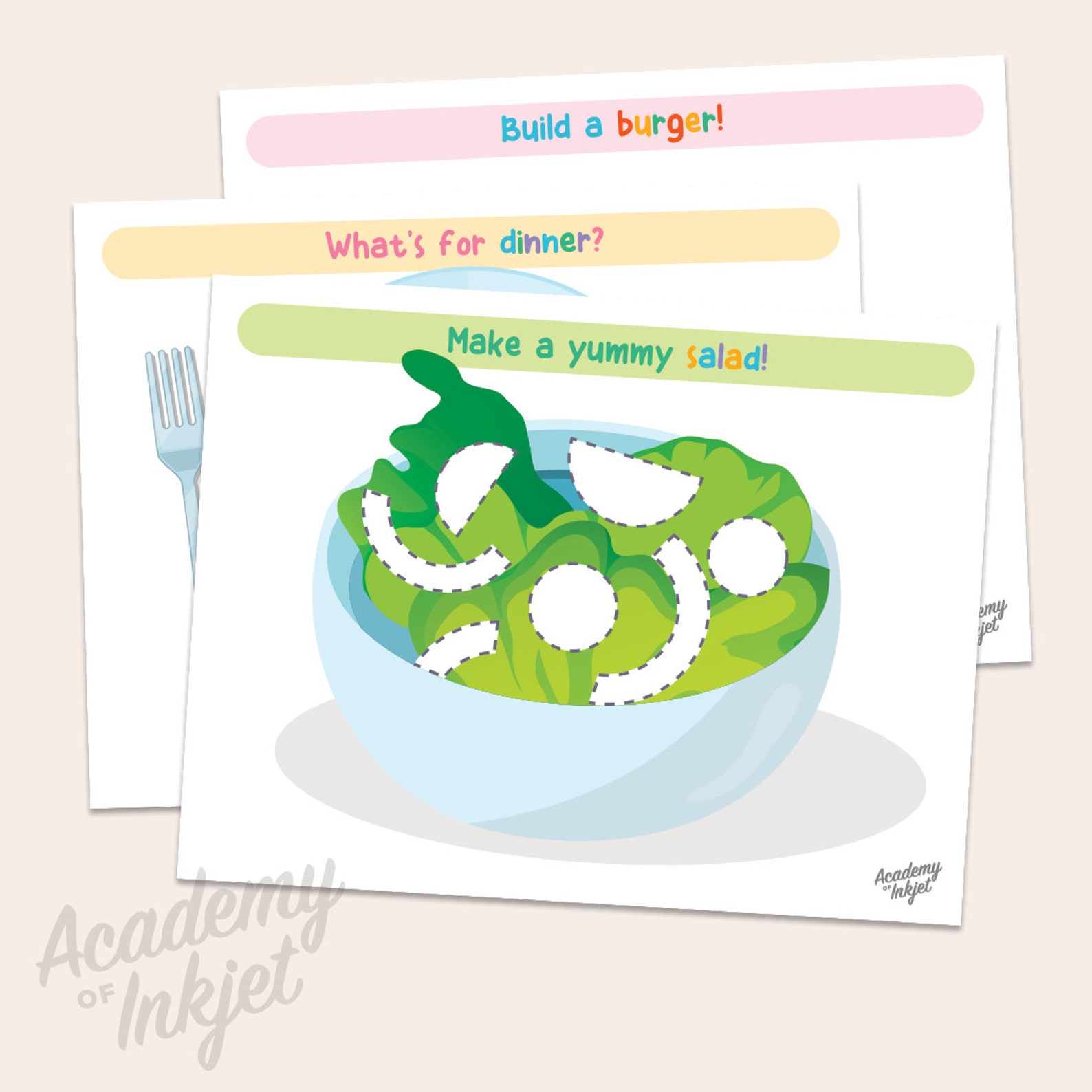 Food Playdough Mats Printable Play-doh Activity Montessori - Etsy