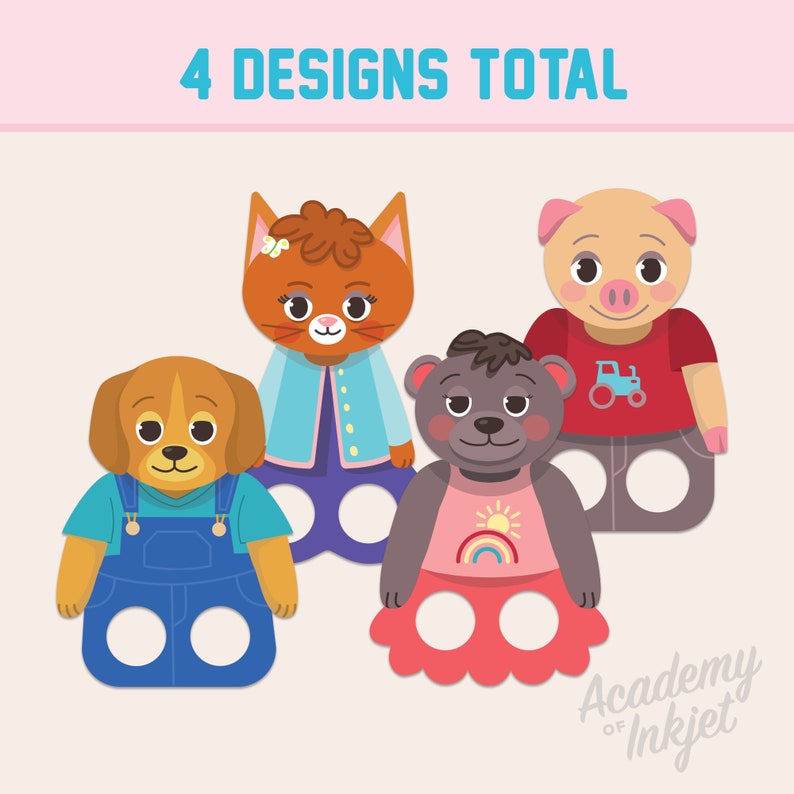 Printable Finger Puppets | Two-finger Paper Animals for Children ...