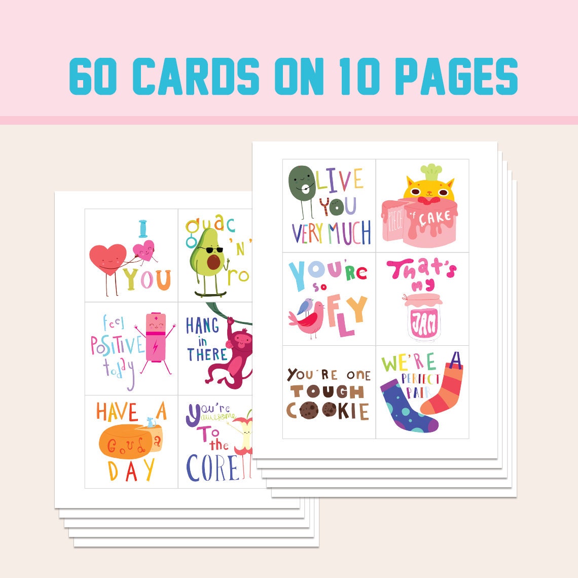 Printable Lunchbox Cards Positive Notes Inspiring Notes - Etsy Australia