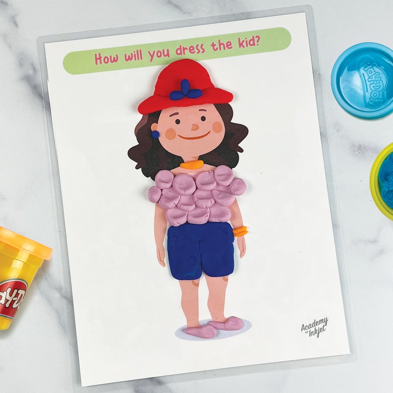 Body Playdough Mats, Printable Play-doh Activity, Montessori Learning ...