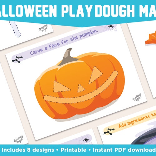 Halloween Playdough Mats Spooky Printable Play-doh Activity - Etsy