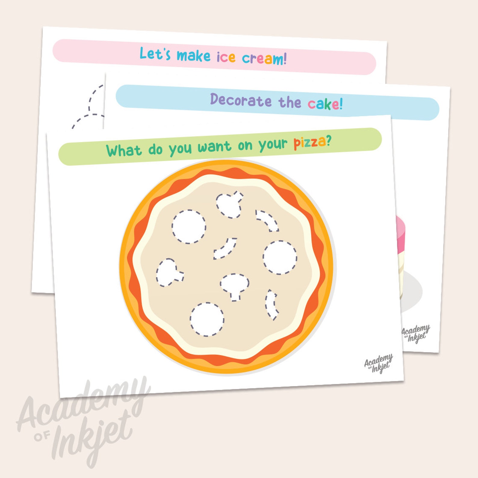 Food Playdough Mats Printable Play-doh Activity Montessori - Etsy