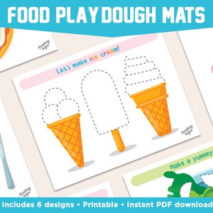 Food Playdough Mats Printable Play-doh Activity Montessori - Etsy