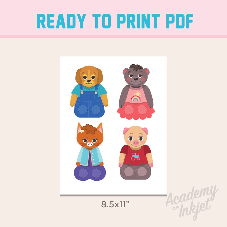 Printable Finger Puppets | Two-finger Paper Animals for Children ...