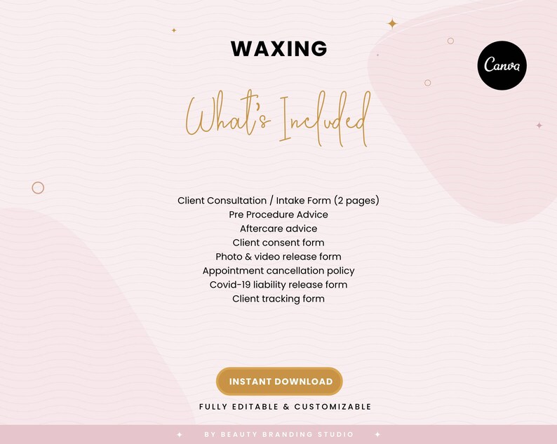 Editable Waxing Consultation Forms Client Intake and Consent - Etsy