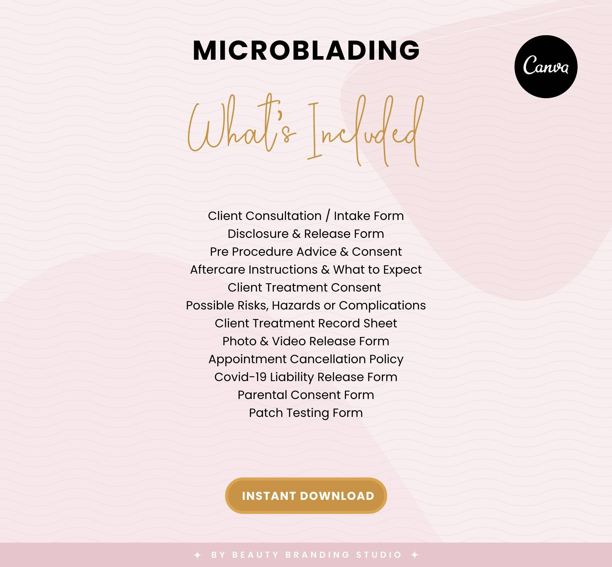 Editable Microblading Client Intake Forms, Permanent Makeup Consent ...