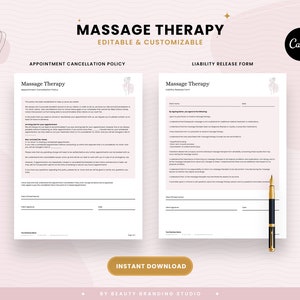 Editable Massage Therapist Forms, Massage Consent Form, Massage Intake ...