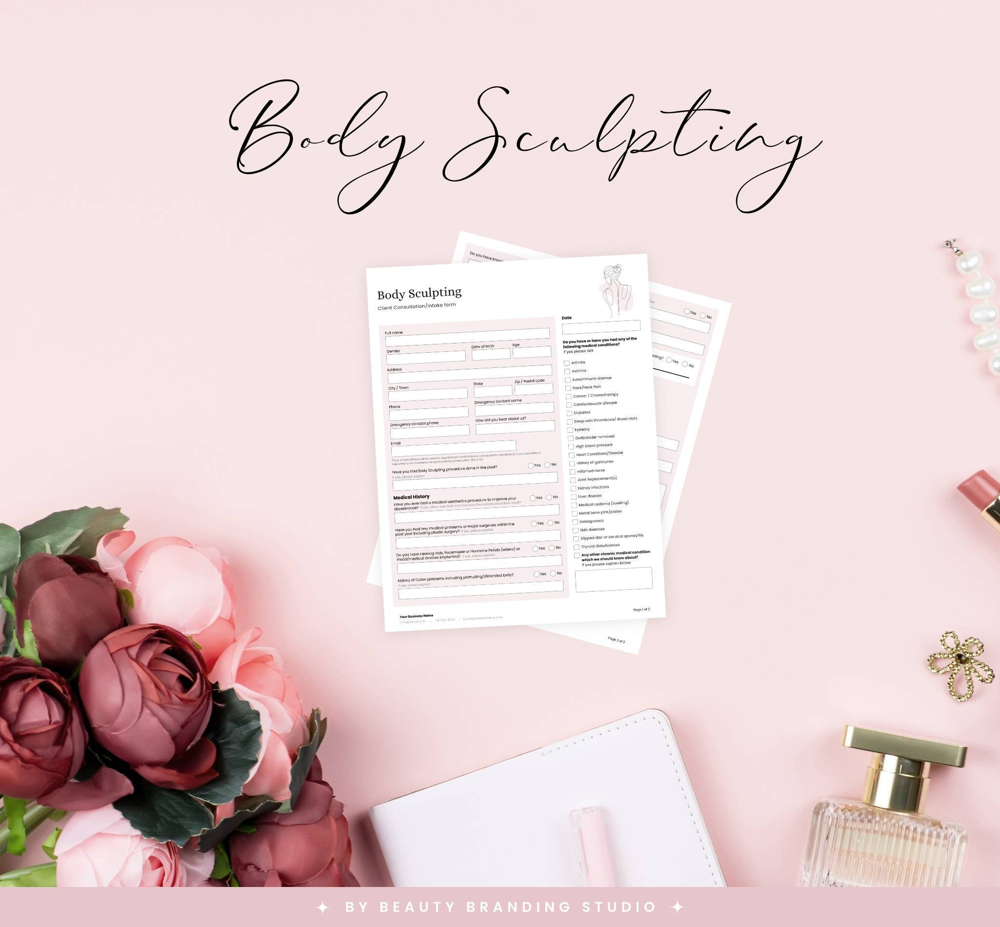 Body Sculpting Client Intake Forms, Editable Body Contouring Consent ...