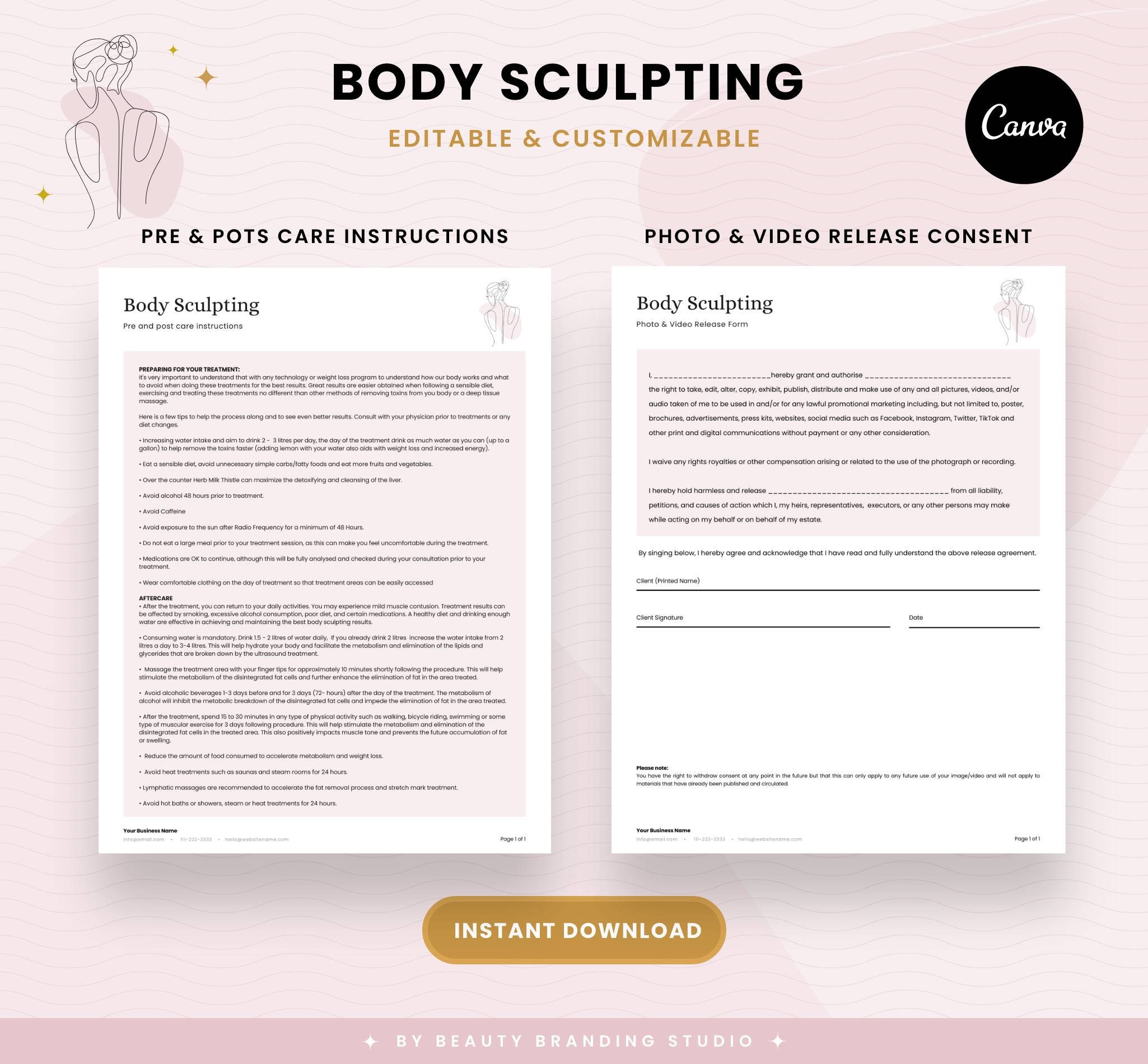Body Sculpting Client Intake Forms, Editable Body Contouring Consent ...
