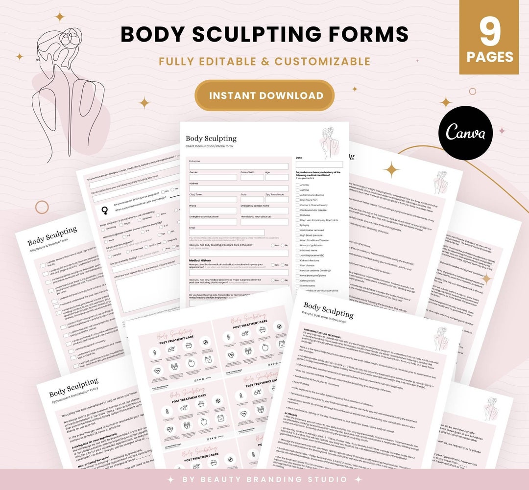 Body Sculpting Client Intake Forms, Editable Body Contouring Consent ...