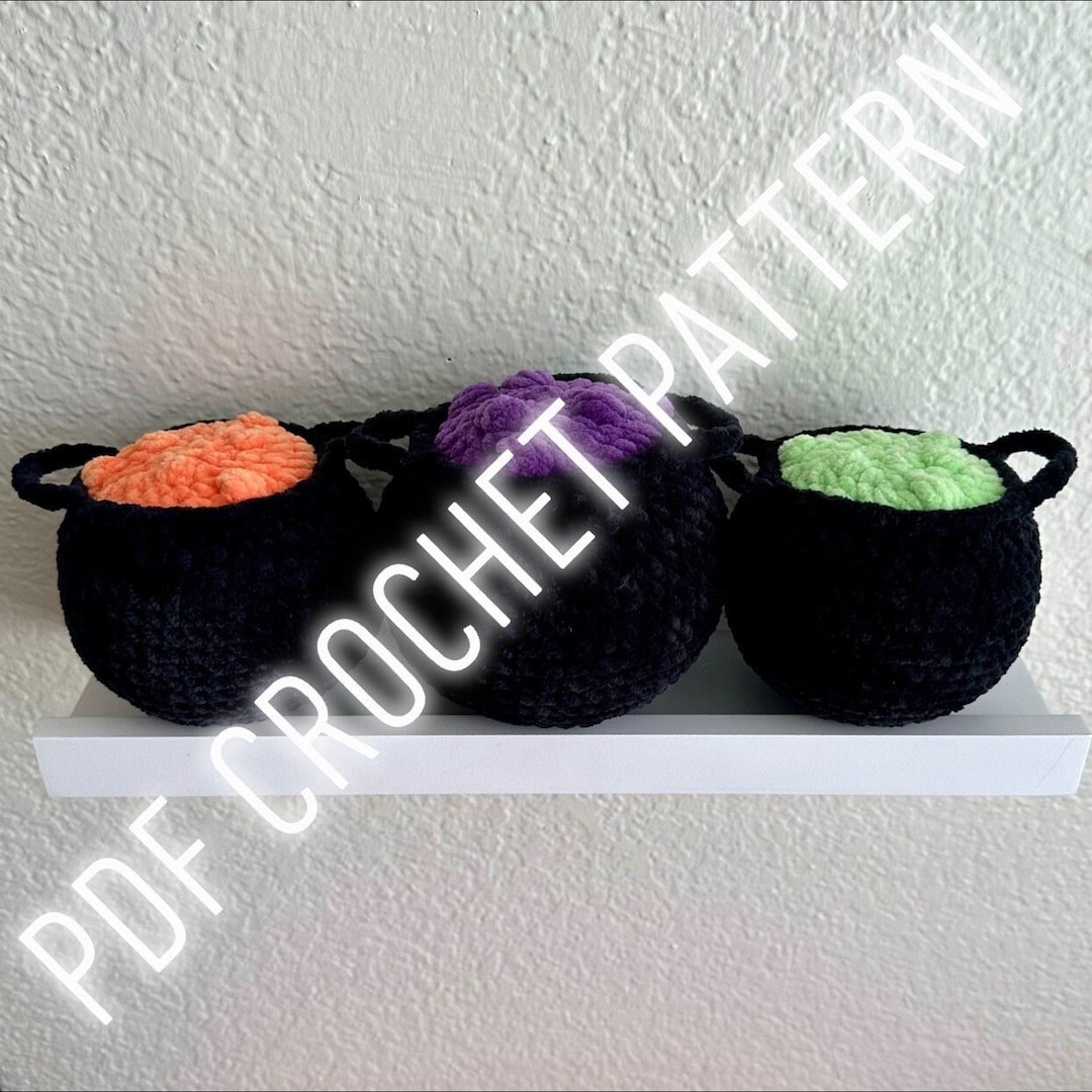 No Sew Cauldron Crochet Pattern, Halloween Crochet Pattern, Witch ...