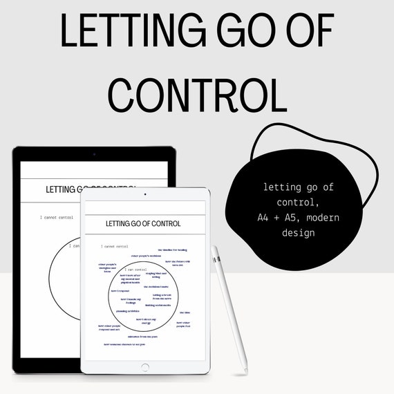 Letting Go of Control Worksheet Worksheet Things I Can - Etsy