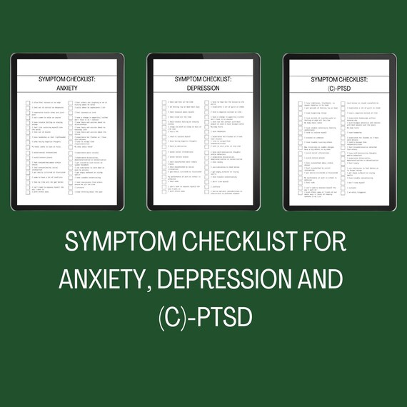 Depression Symptoms Checklist Worksheet Anxiety Symptoms - Etsy