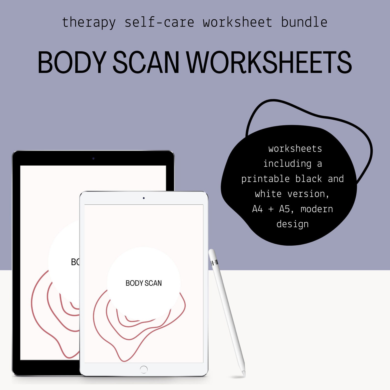 Body Scan Therapy Worksheets, Therapy Worksheet Bundle, Mindfulness ...