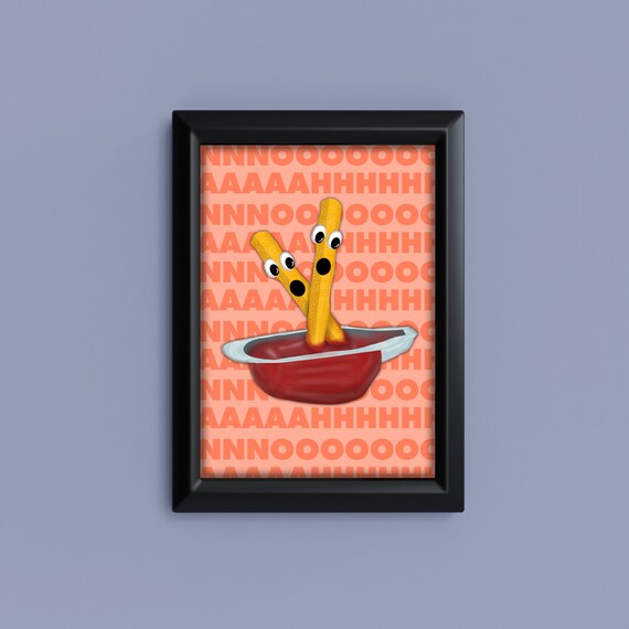 Fry Horror Funny Food Poster Printable Wall Art Instant - Etsy