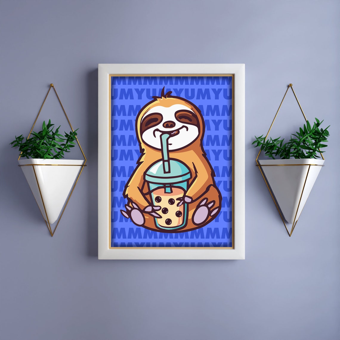 Sloth Drinking Boba Bubble Tea Poster Printable Wall Art - Etsy