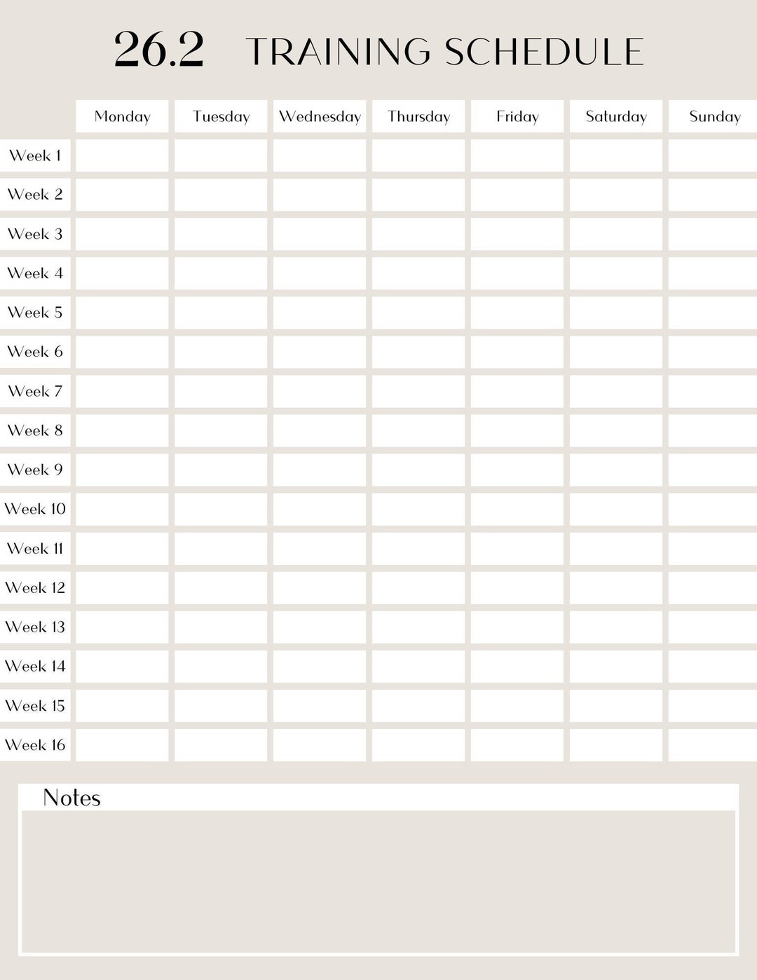 Marathon Training Schedule - Etsy