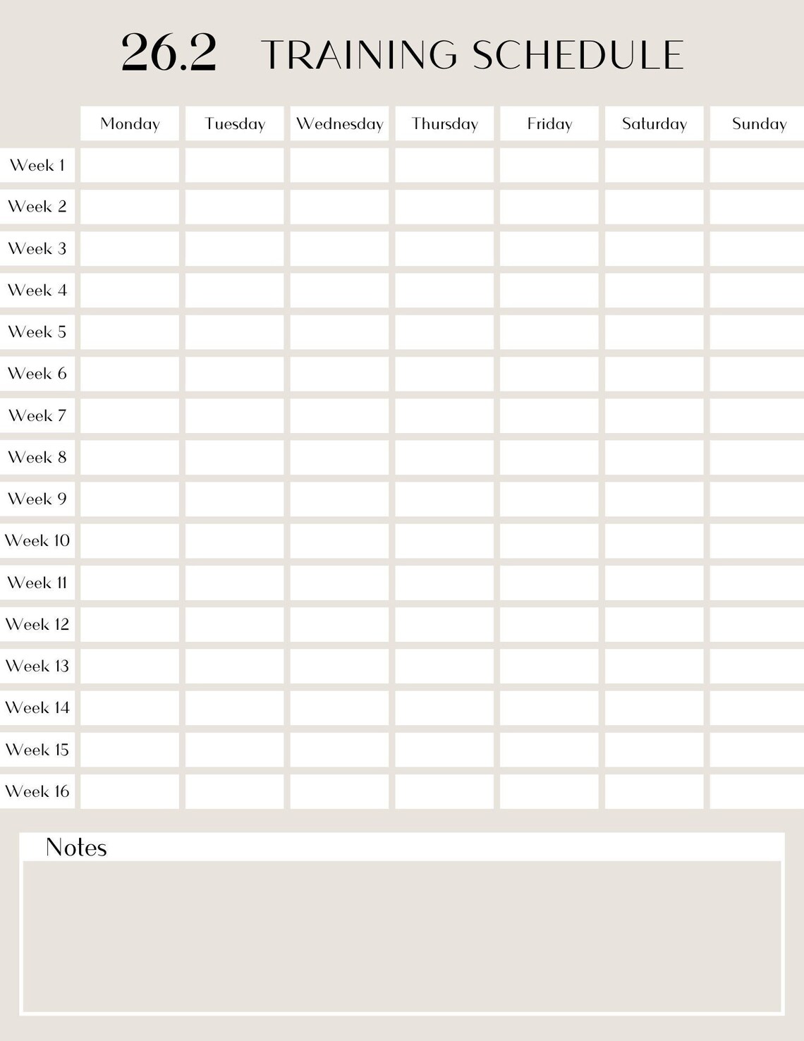 Marathon Training Schedule - Etsy