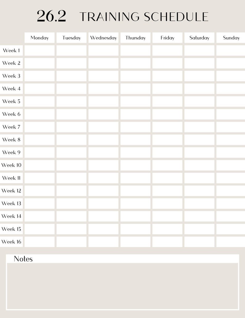 Marathon Training Schedule - Etsy