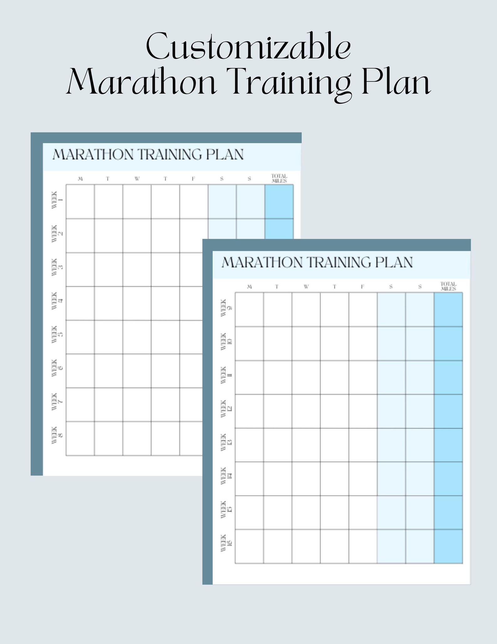 16 Week Marathon Training Plan - Etsy
