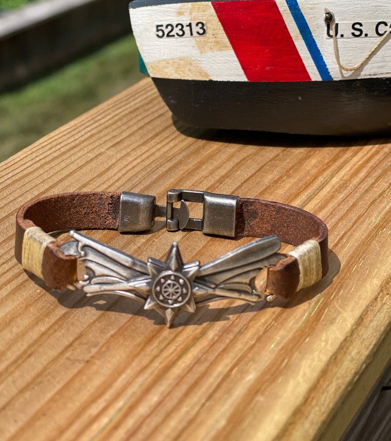 Handmade Coast Guard Boat Force Operations Insignia Leather Bracelet - Etsy