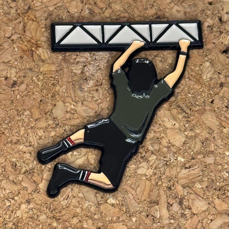 90s Grunge Rocker Swinging From Rafters Enamel Pin - Etsy