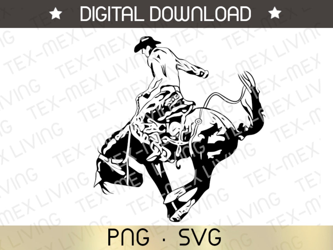 Cowboy Bronco Rider Rodeo PNG SVG Printable Sublimation Digital ...