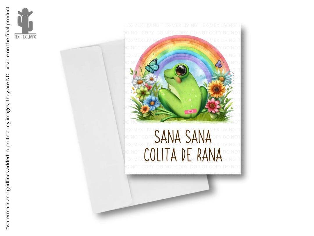 Spanish Get Well Card With Envelope, Sana Sana Colita De Rana Latina ...