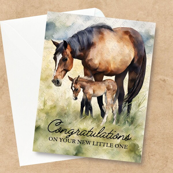 Western New Baby Card - Etsy