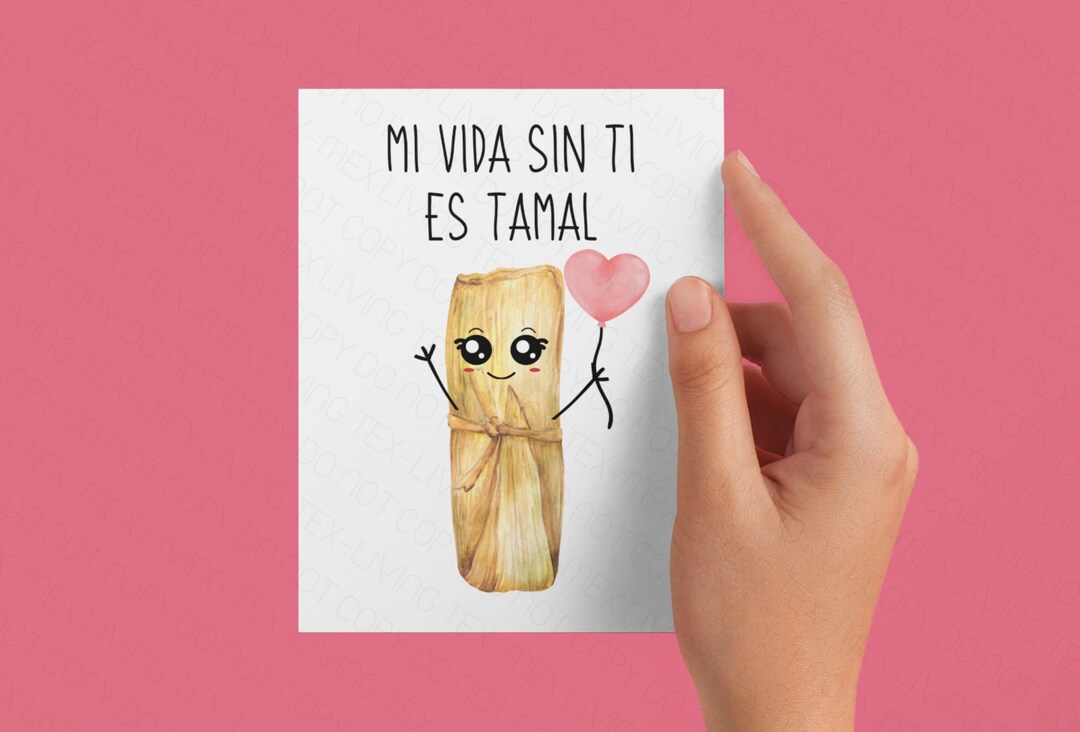 Spanish Valentine's Day Card With Envelope, Funny Valentine Greeting ...