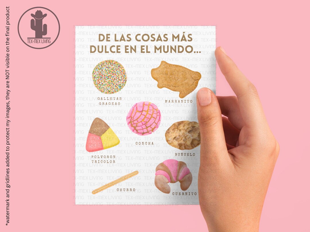 Pan Dulce Concha Mexican Spanish Valentine's Day Card With Envelope ...