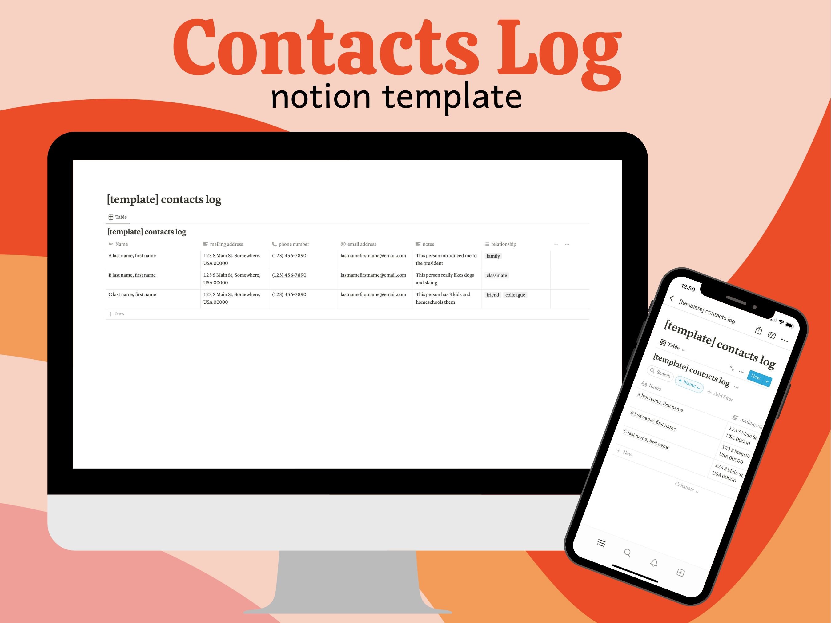 Contact Book Notion Template Address Book Notion Template Networking Database Notion Template - Etsy