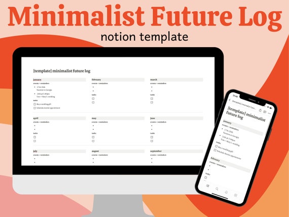 Notion Template Future Log Monthly Planner Digital - Etsy