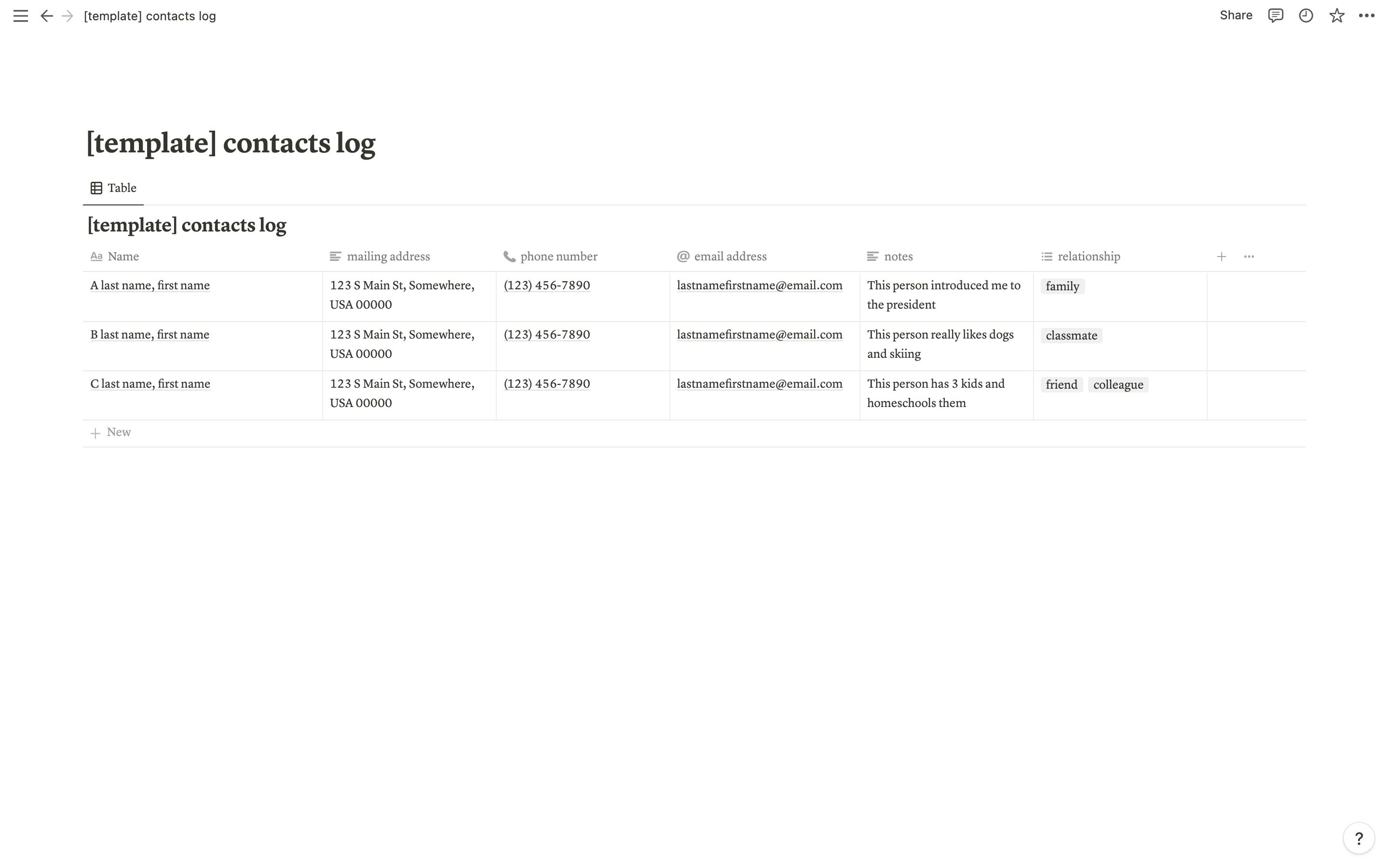 Contact Book Notion Template Address Book Notion Template Networking Database Notion Template - Etsy