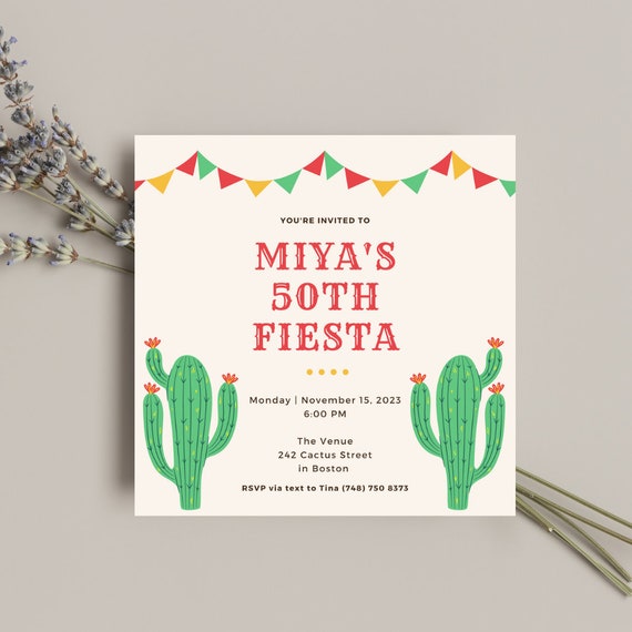 Fiesta Birthday Party Invitation Birthday Party Invitation - Etsy