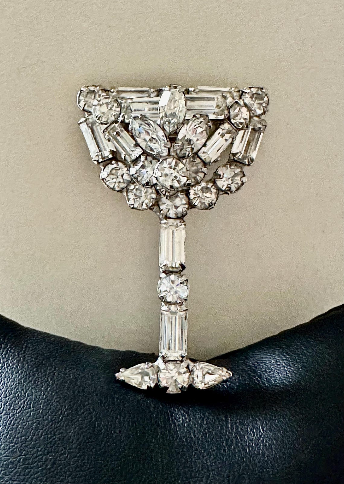 Vintage Weiss Rare Rhinestone Cocktail Shaker and Glass Brooches - Etsy