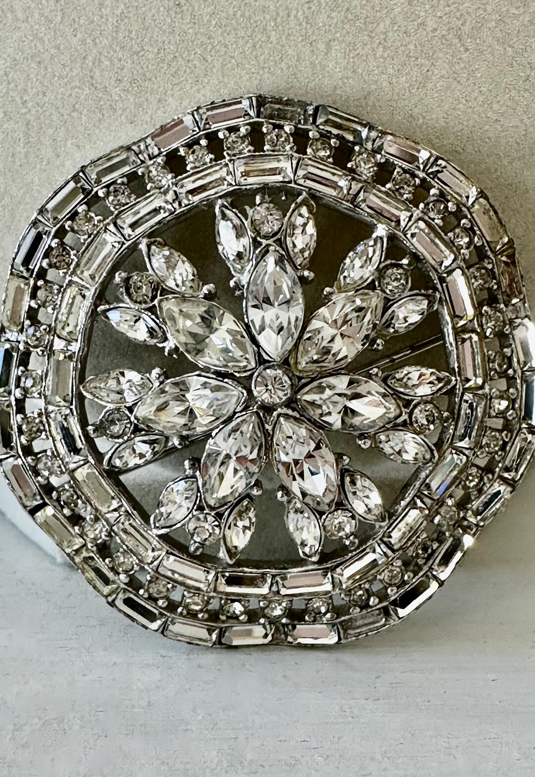 Vintage Bogoff Wavy Silver Tone Rhinestone Brooch 2 - Etsy