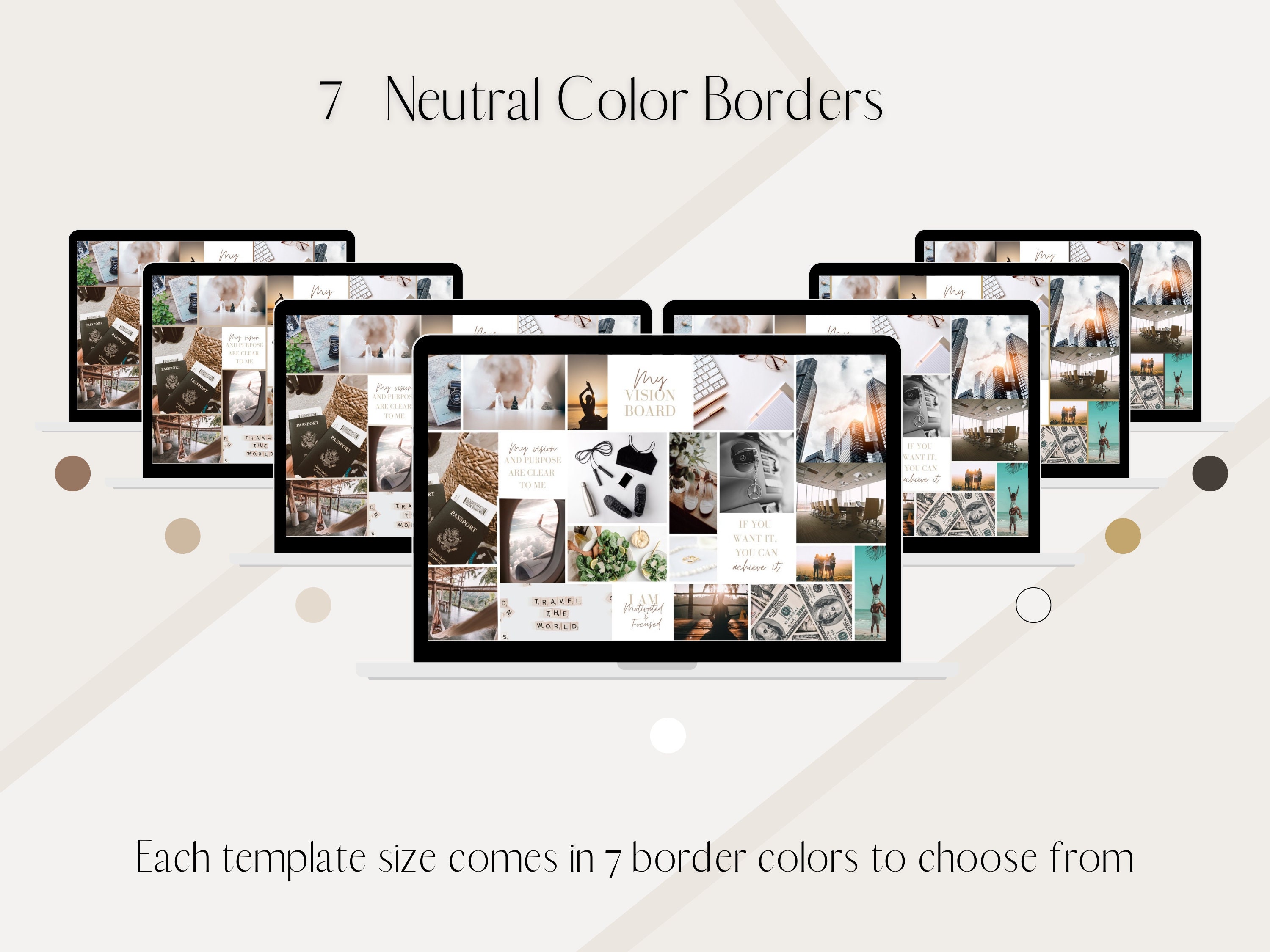 Computer Background Vision Board Pack Dream Board Templates Canva ...