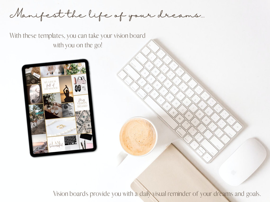 Ipad Vision Board Pack Dream Board Templates Canva - Etsy