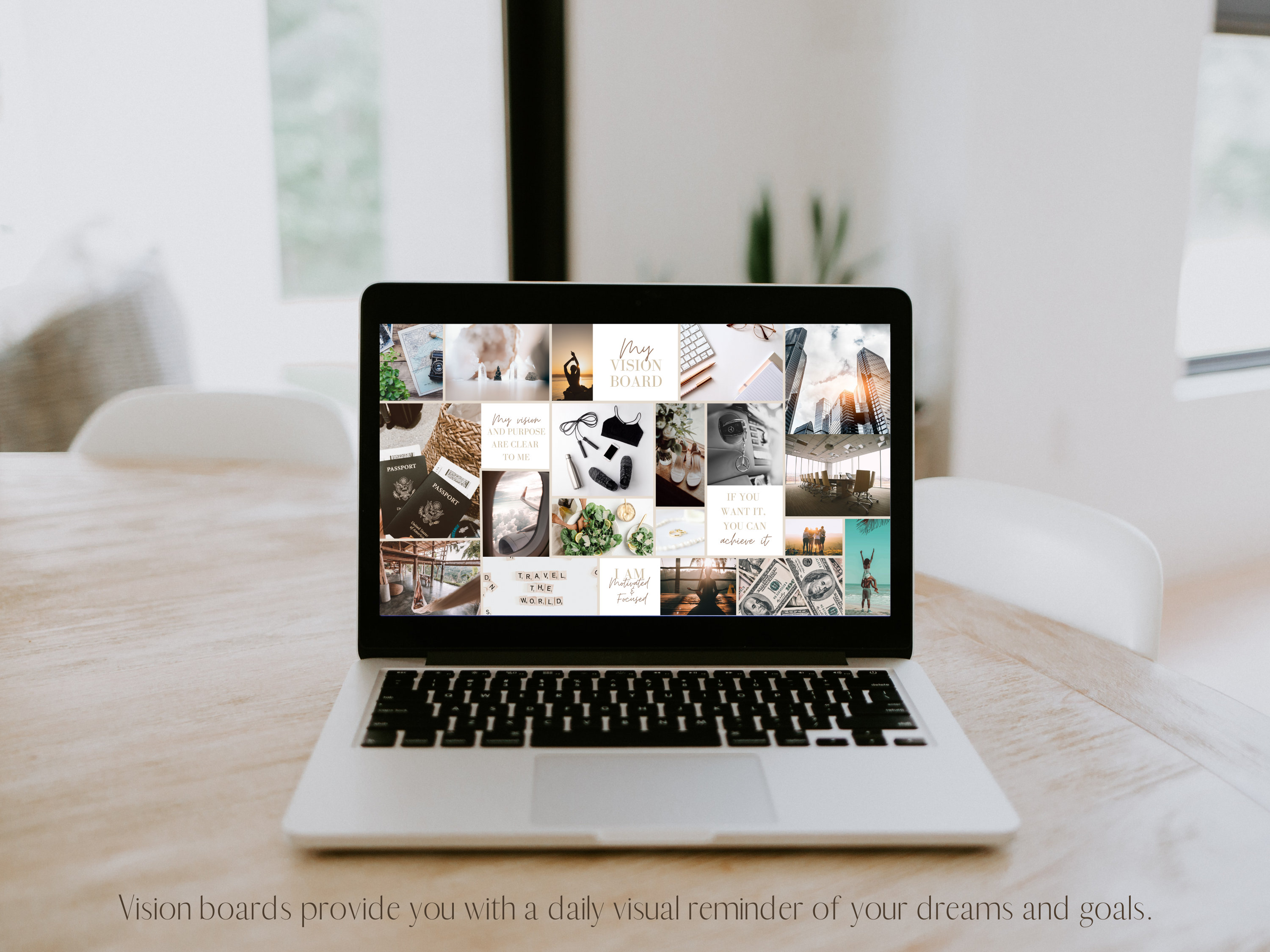 Computer Background Vision Board Pack Dream Board Templates Canva ...